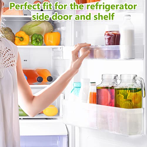 2 Pcs Glass Pitcher with Lid and Spout Ribbed Fridge Pitcher Clear Glass Water Pitcher with Handle Juice Containers with Lids for Fridge Water Jar Water Carafe Milk Jug for Iced Tea (63.4 oz)