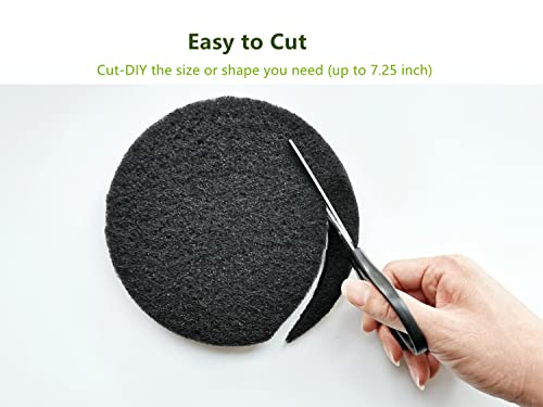 12 Pack Kitchen Compost Bin Charcoal Filter 7.25 Inch Diameter Extra Thicker & Bigger-Over 3 Years Supply- Longer Lasting Activated Charcoal Odor Trapping Filters (0.4inch/10mm Thickness), Round