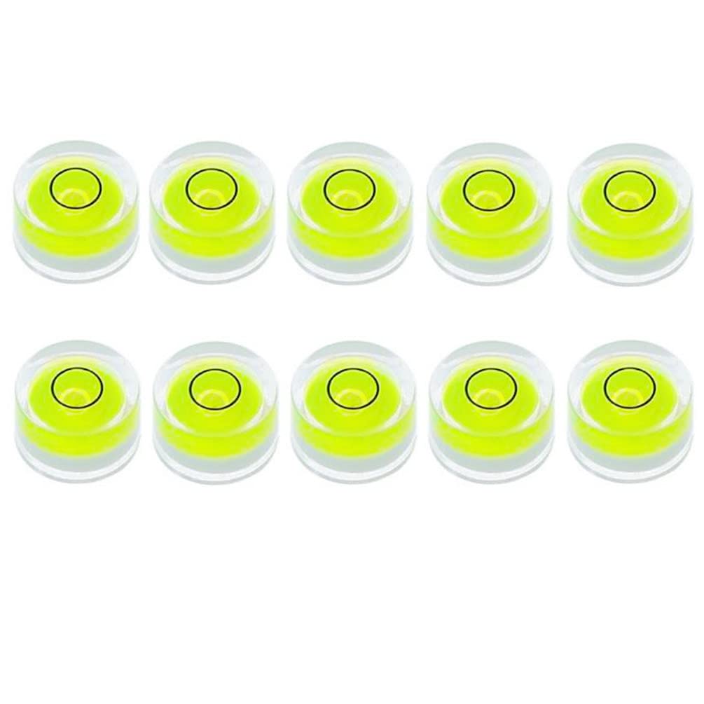 10Pcs Small Circular Bubble Level 10x6mm Mini Round Bullseye Spirit Levels Measuring Tools