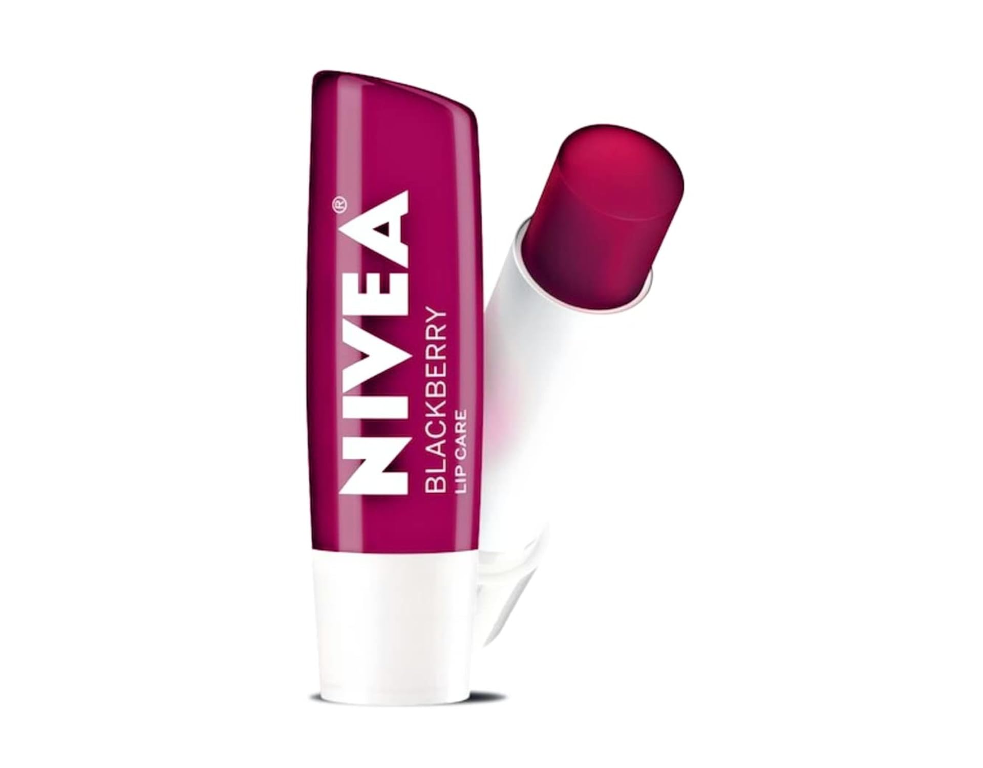 NIVEA Lip Balm, Blackberry Flavored Tinted Lip Balm Stick with Shea Butter and Jojoba Oil, 0.17 Oz, Pack of 1