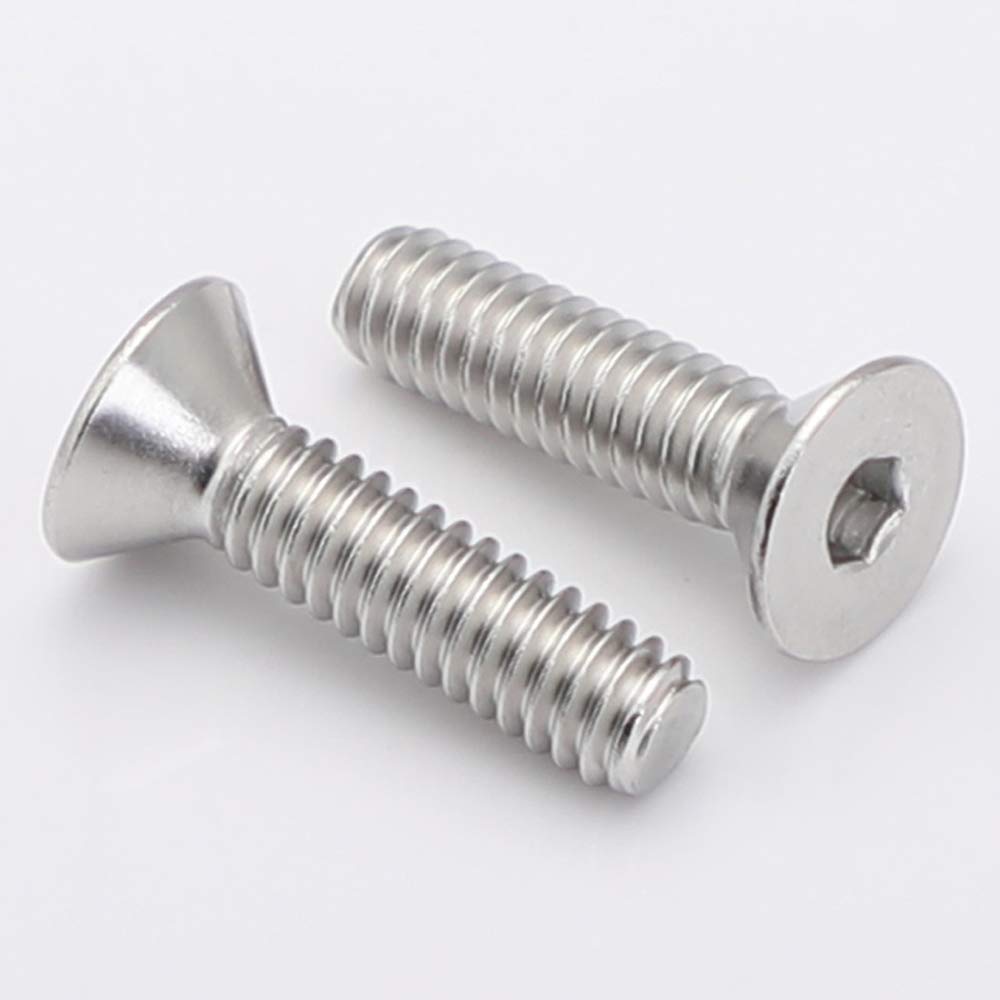 5/16-18 x 1" Flat Head Socket Cap Screws Countersunk Bolts, Allen Socket Drive, Stainless Steel 18-8, Full Thread, Bright Finish, 15 PCS
