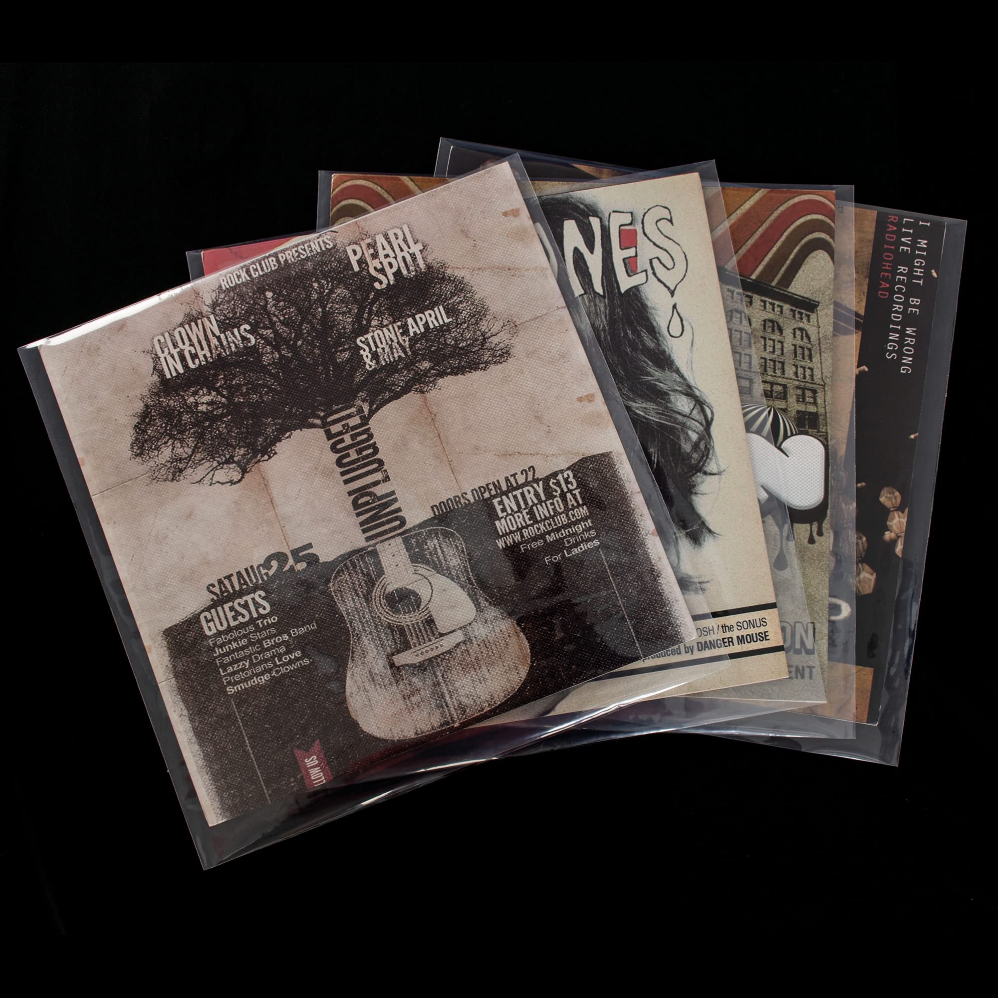 100x Vinyl Record Outer Sleeves, 12" LP - Crystal Clear, Not Cloudy, No Wrinkles