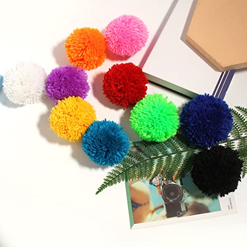 20 Pcs Large Yarn Pom Poms-2 Inch Made to Order Acrylic Yarn Balls for Hats Or Party Decorations-DIY Craft Pompoms (Mixed, 2ich)