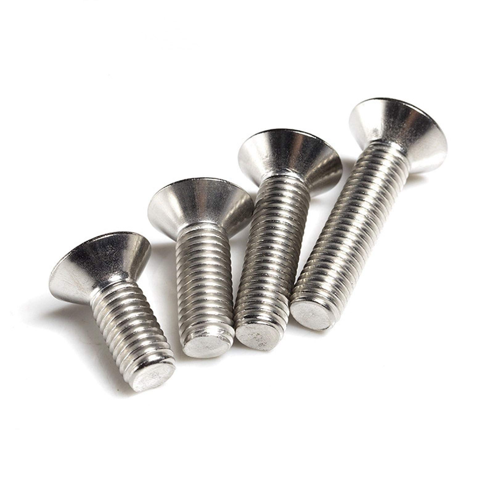 20 Pcs M6-1 x 30mm Flat Head Socket Cap Screws Bolts, Stainless Steel 18-8 (304), Bright Finish, Allen Socket Drive,Machine Screws Inner Hex Screw Fasteners Bolts