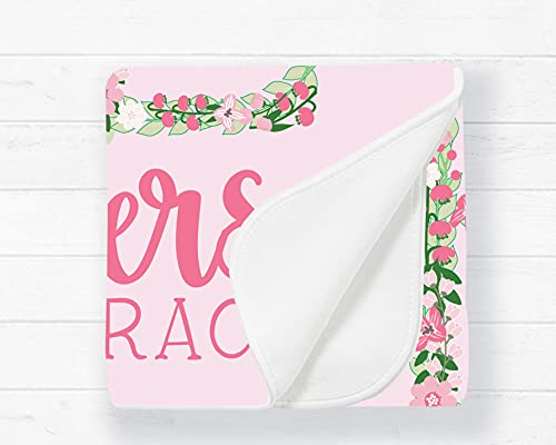 Monogram Junkie Personalized Baby Blanket for Girls with Name | Floral Custom Baby Blanket | Baby Girl Name Blanket |