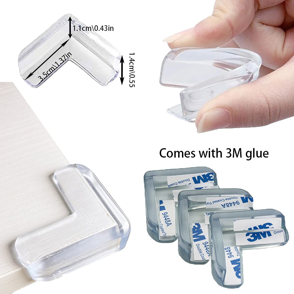 22 pcs Child Safety Lock and Corner Protector Outlet Cover, 8 pcs Strap Locks Baby Proofing Cabinet Locks for Fridge Drawers Dishwasher, 4 pcs Table Corner Guards and 10 pcs Electric Plug Protector
