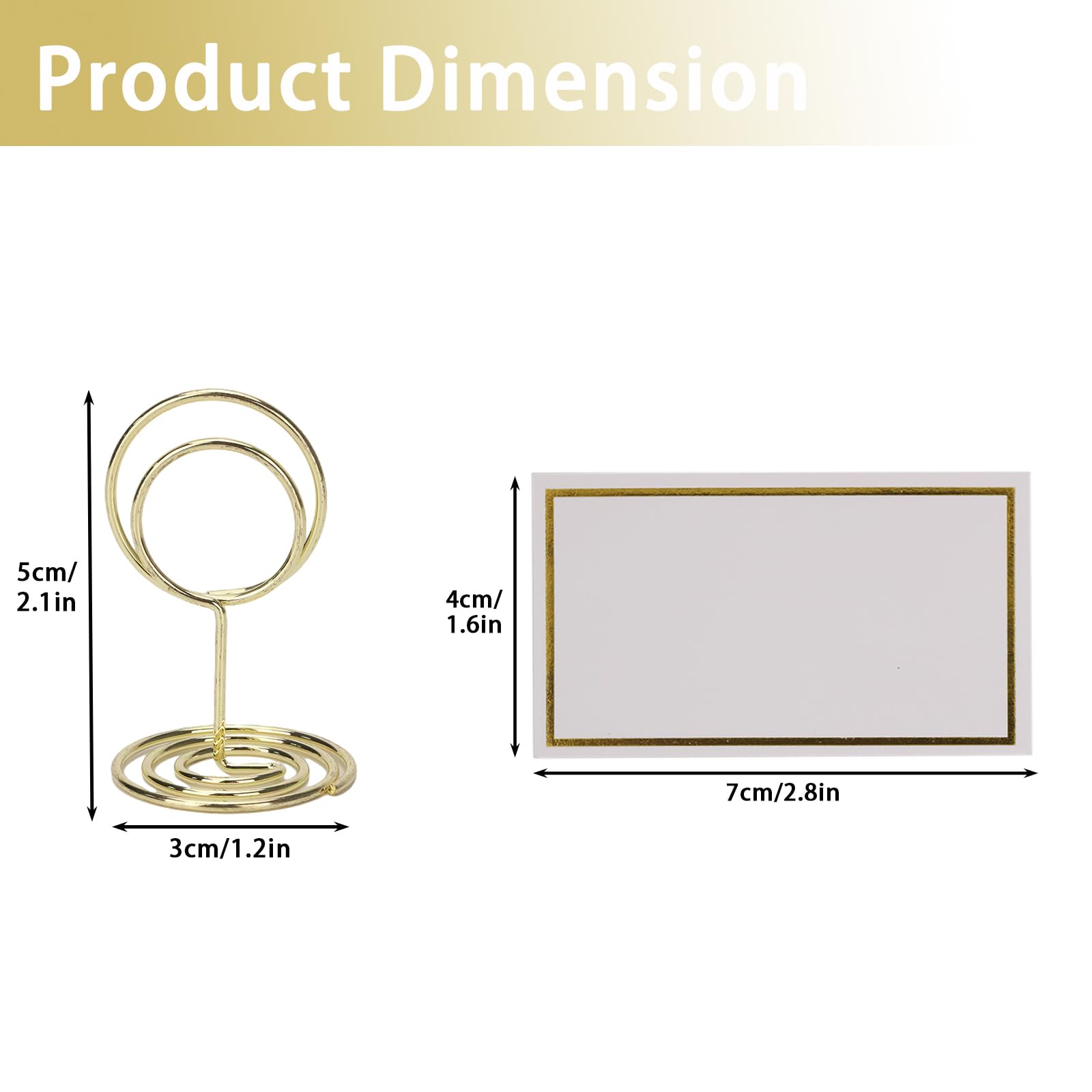 10 PCS Gold Place Card Holder 2 Inch Mini Table Number Holders with Cards Table Stands Wire Memo Clips Holder for Wedding Party Centerpiece Restaurant Decorations Table Setting Baby Shower