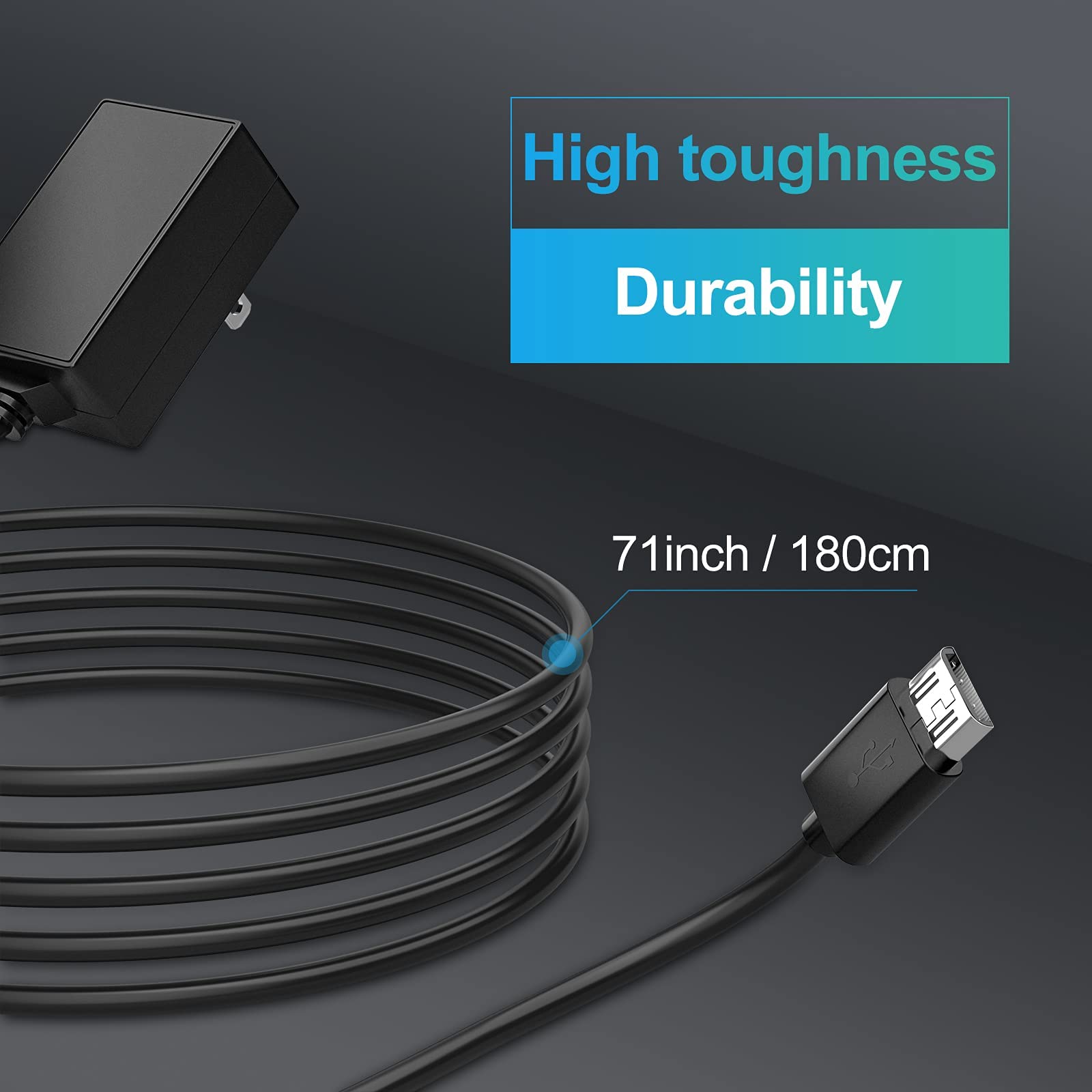 5V Power Supply for Raspberry Pi, SoulBay 3A Micro USB AC Adapter for Pi 3 2 Zero Model B B+ A A+ Retropie Motherboard, 6 Foot Cable