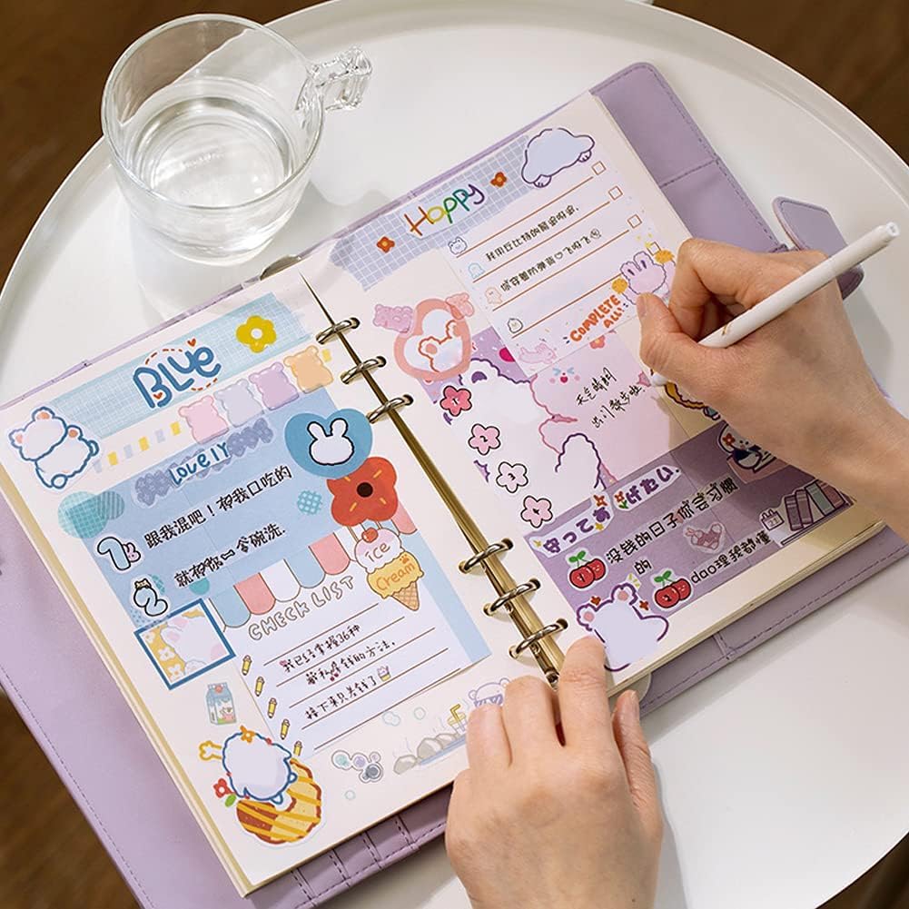 300PCS Cute Cartoon Rabbit Stickers Set - Kawaii Animal Sticker Pack 6 Themes Decals for Kids,Craft,School,Diary Album Notebooks Cards Envelopes Laptop Calendars Planners