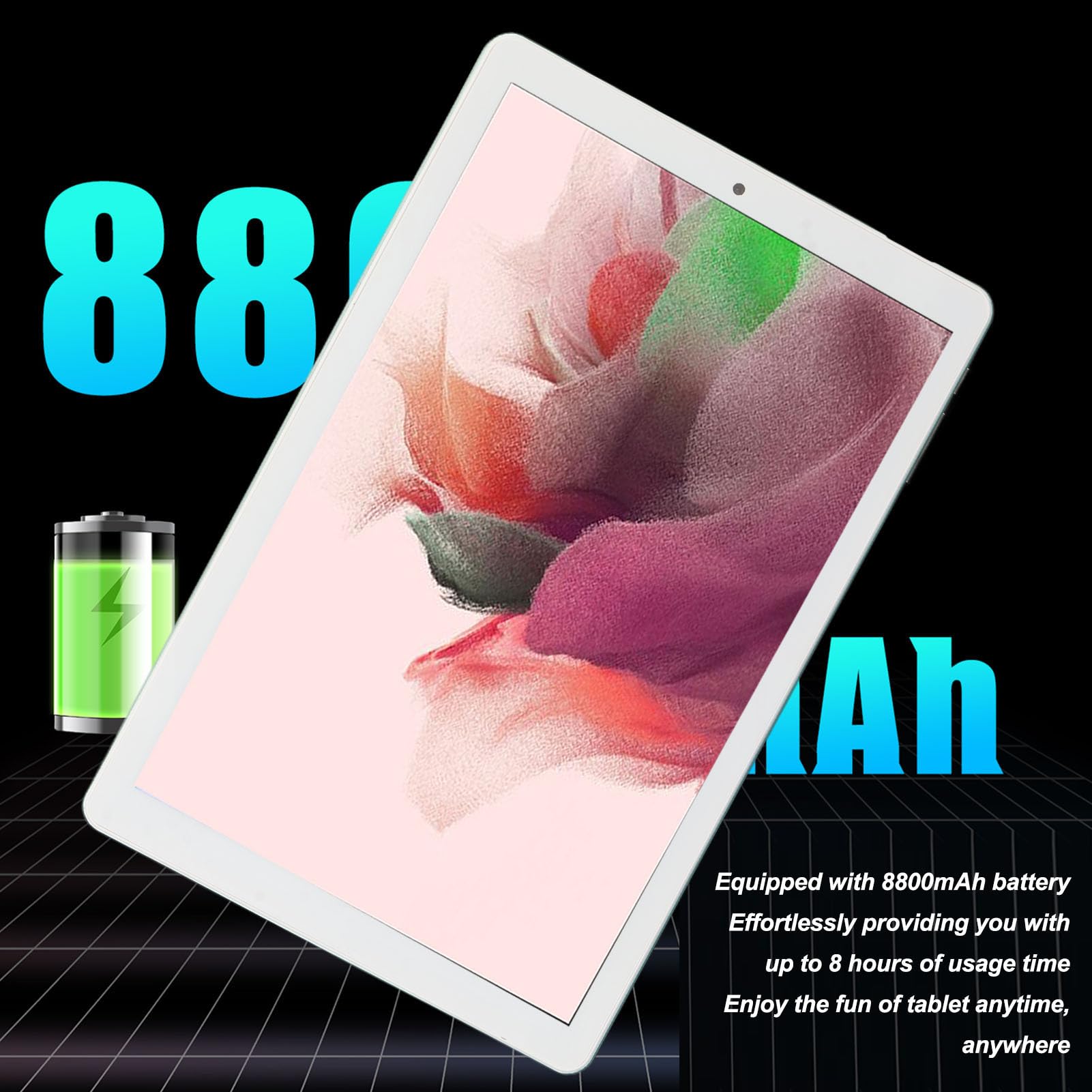 10.1 Inch 2 in 1 Tablet for11.0, 5G WiFi, 4GB RAM 64GB ROM, 1920X1200 Resolution, 8 Core CPU with HD Touch Display, Dual Speakers and 8800mAh Batter (US Plug 100-240V)