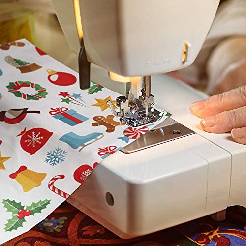 20 Pieces Christmas Cotton Fabric Bundles Sewing Square Christmas Tree Patchwork Precut Snowflake Printed Fabric Scraps for DIY Sewing Quilting Christmas Dress Apron Crafts (10 x 10 Inch)