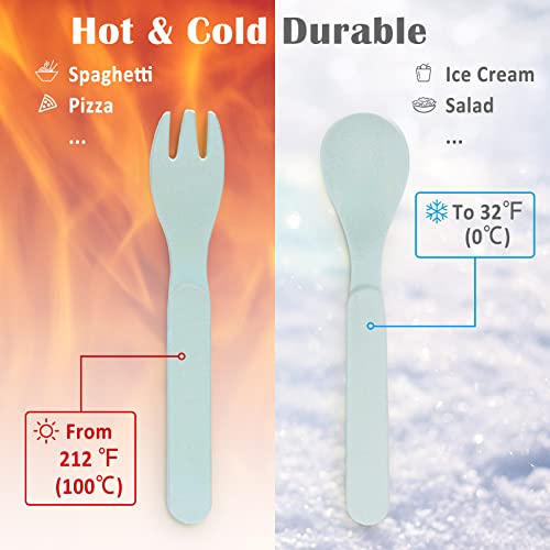 12pcs Bamboo Kids Spoons & Forks for Baby Feeding, Toddler Spoons & Forks Set, ableware for Baby Toddler Kids Bamboo Toddler Dishes & Dinnerware Sets