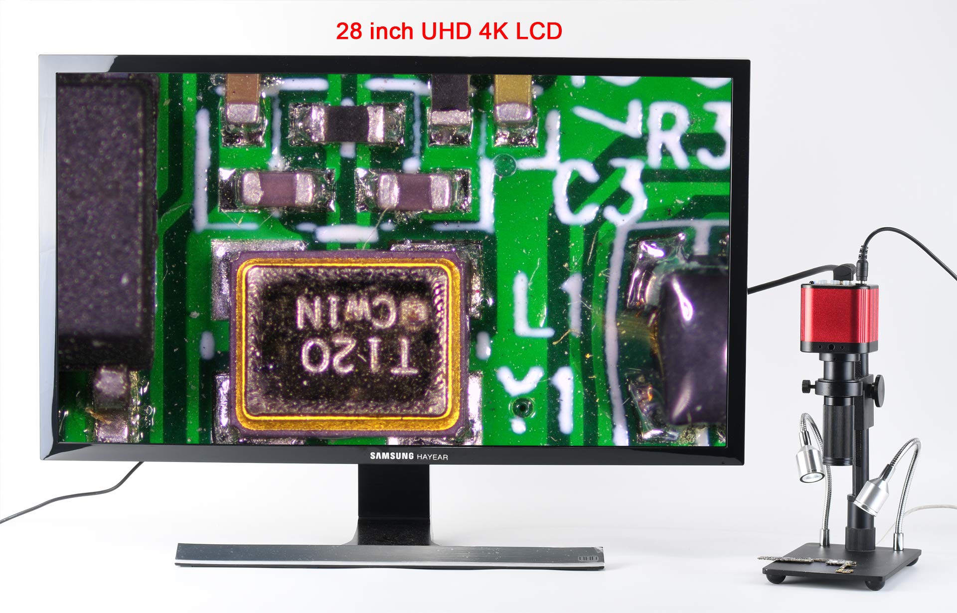 HAYEAR UHD 4K 2160P HDMI USB C-Mount Industrial Electronic Digital Video Microscope Camera for PCB Repair Remote Controller