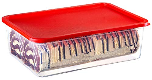 2 Pack - Zilpoo Plastic Food Storage Containers with Lid, Refrigerator, Freezer Covered Cake Keeper, Cupcake Carrier, Christmas Cookie Holder, Lunch Box, 169 oz.