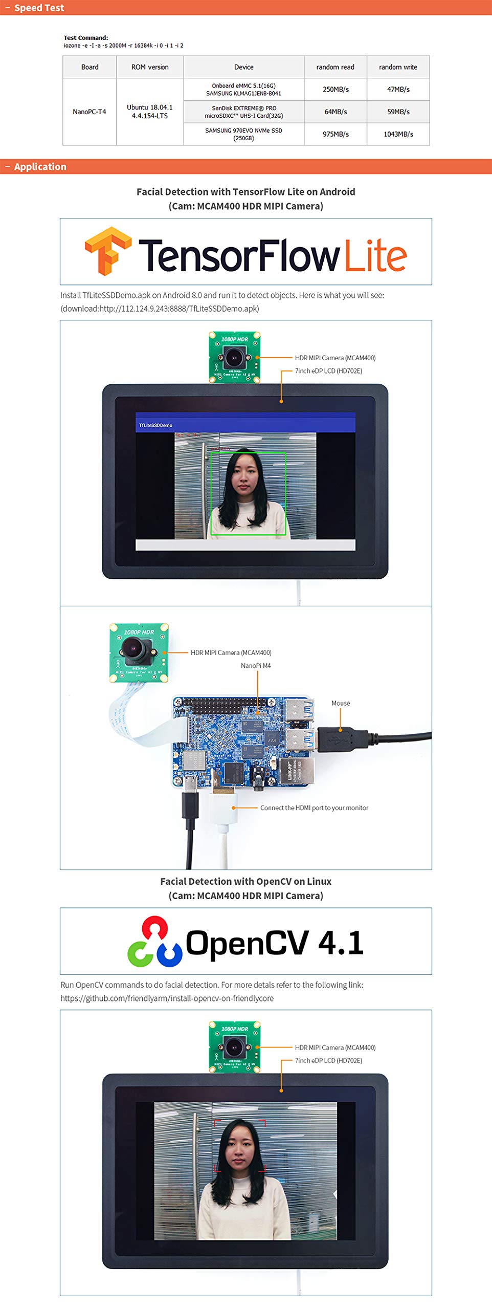NanoPC-T4 RK3399 ARM Dual-Display Mini PC LPDDR3 RAM 4GB Gbps Ethernet,Support Android 8.1 and Lubuntu 16.04 for AI Project, Bundle with 7inch eDP LCD Touch Display