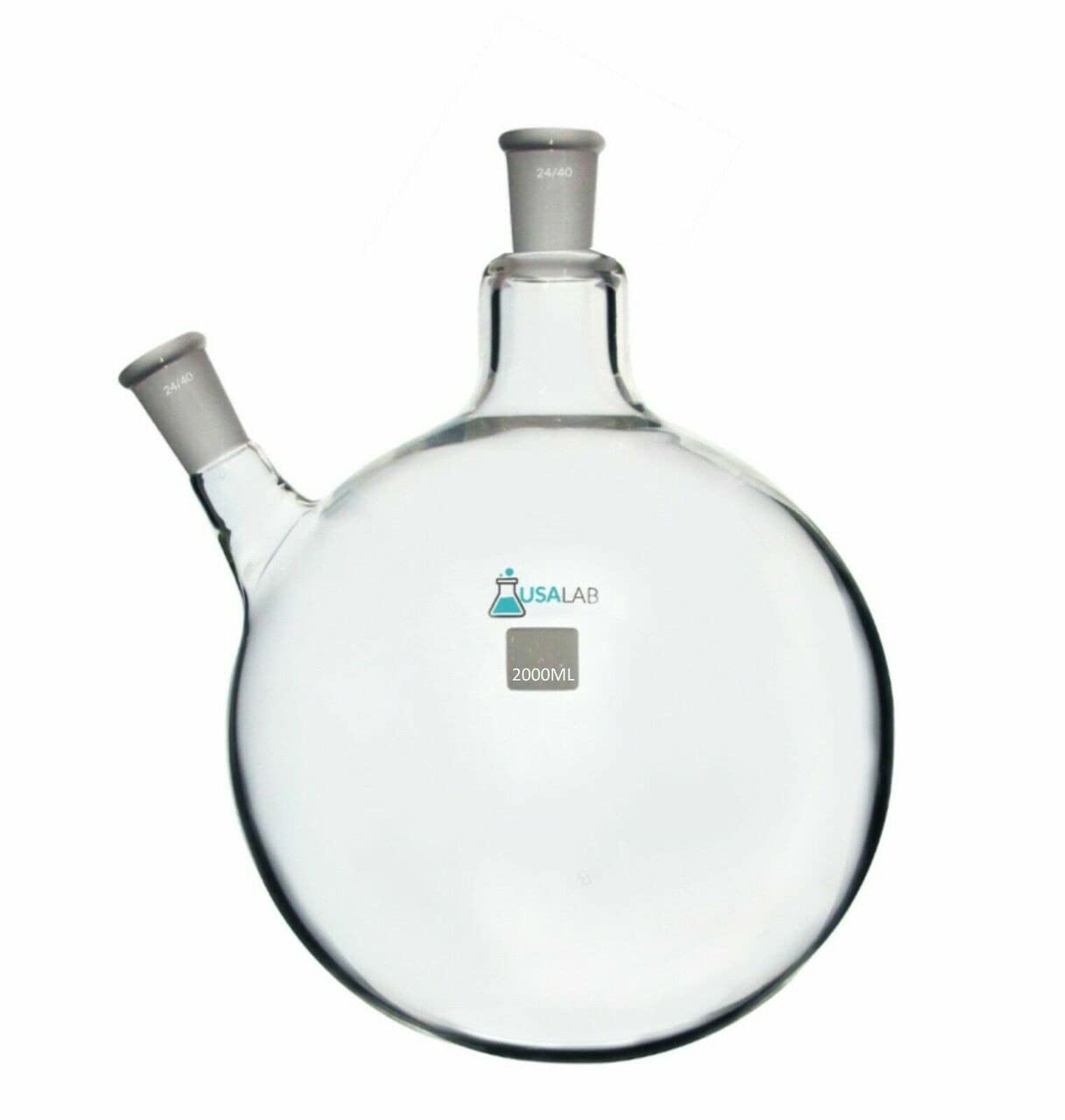 1L Round Bottom Receiving Flask - 2 Neck 24/40 1000ML - USAlab