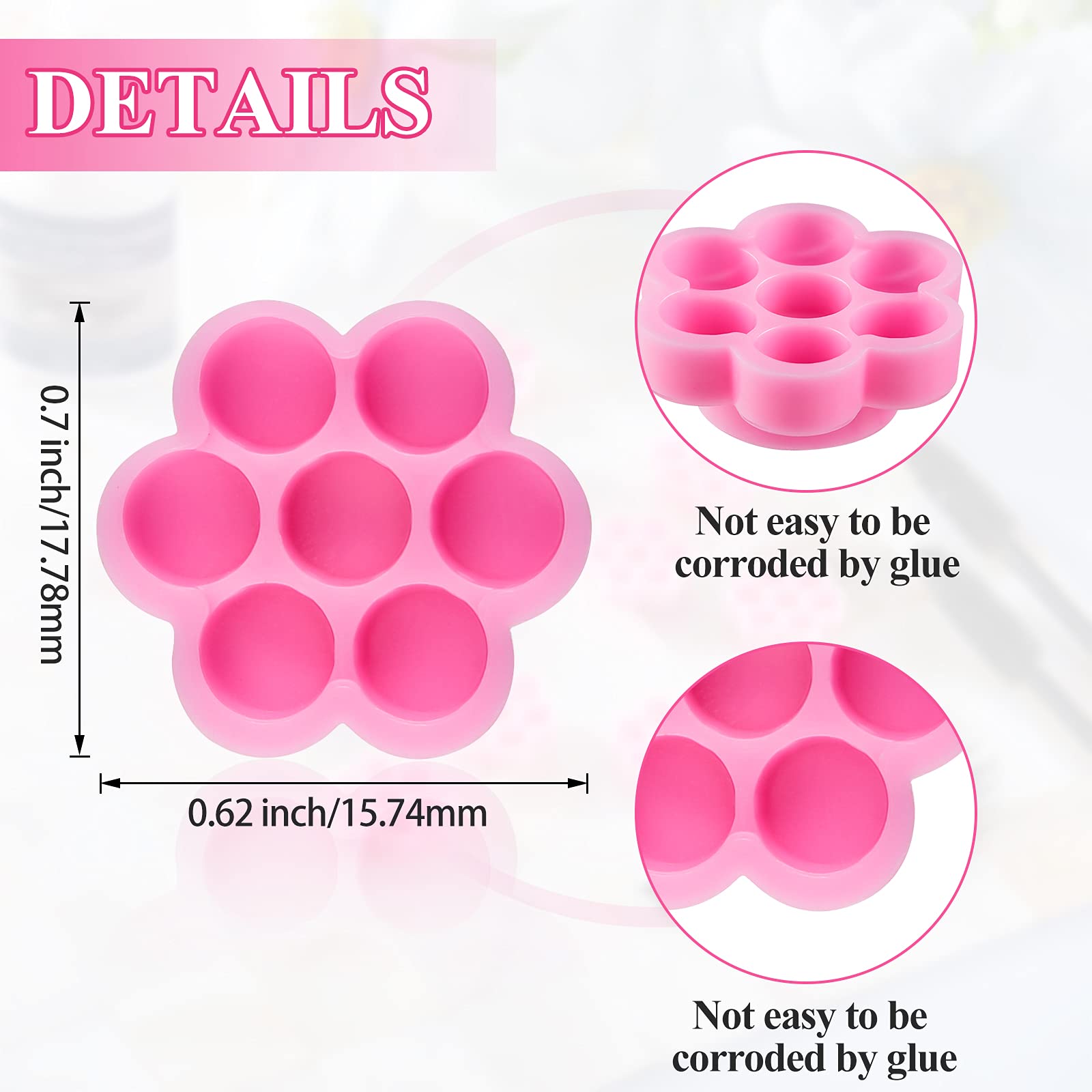 200 Pieces Flower Shape Glue Cup Lash Glue Holder Eyelash Extension Flower Pallet Grafting Eyelash Cup False for Women Girls Extension Supply