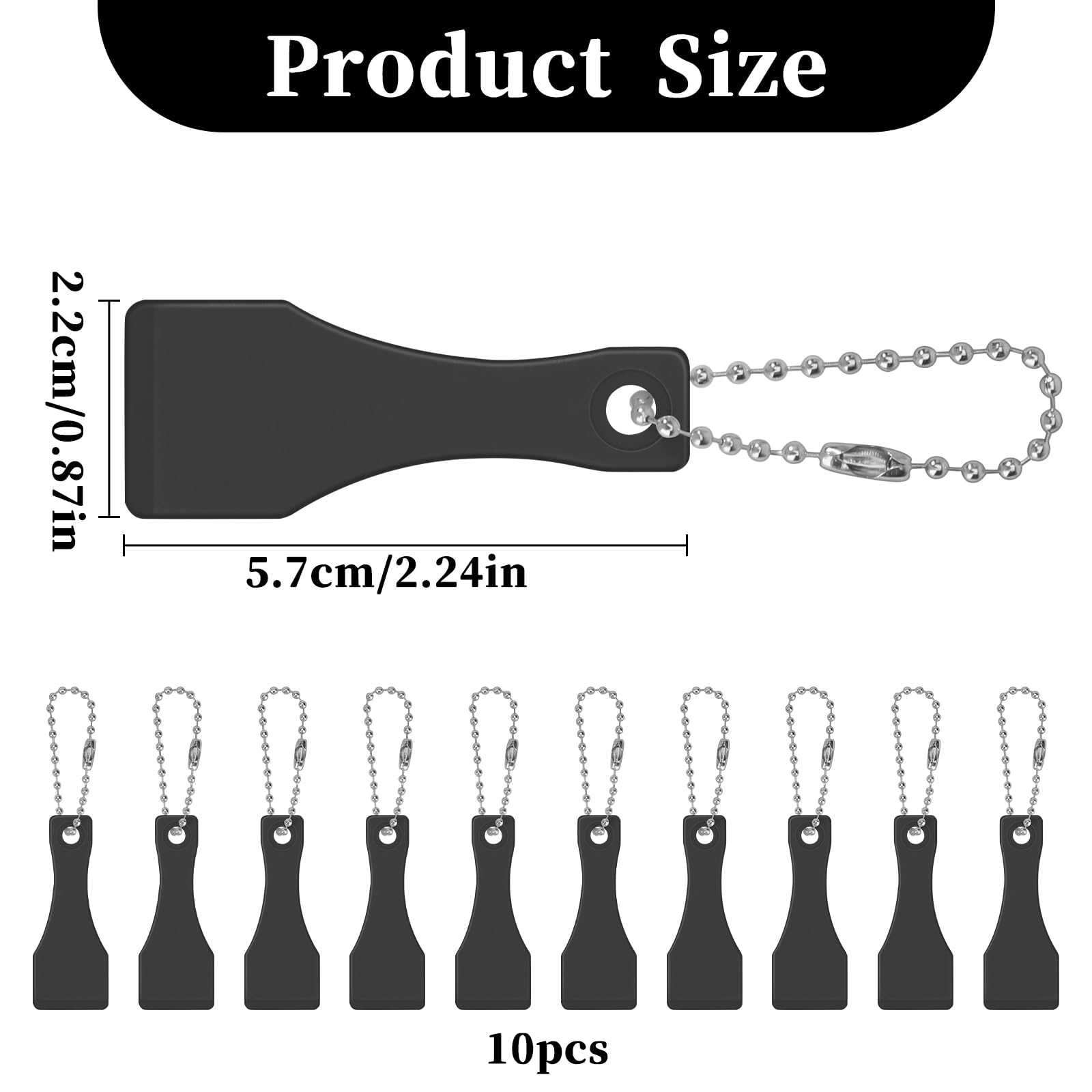 10 Pcs Lottery Ticket Scratcher Scratch Off Scratcher Tool Plastic Scraper Tool Keychain Lotto Scratcher Keyring Scoop Shape Lotto Scratcher Keyring Scraper for Label Sticker Remover Tool Black