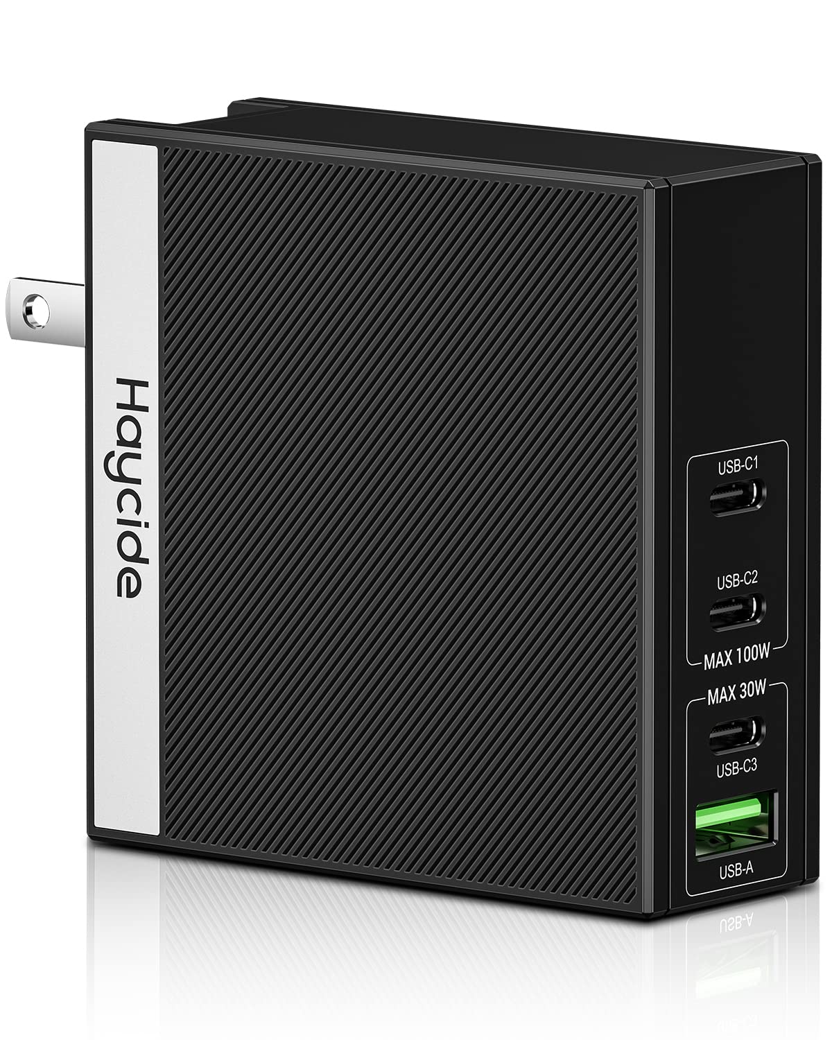 100W USB C Charger, Haycide 4 Port GaN Fast Wall Charger Adapter, Type C PD Charging Station Compatible with iPhone 13/13 pro max, MacBook Pro/Air, iPad, Laptop, Dell XPS, Samsung, and More