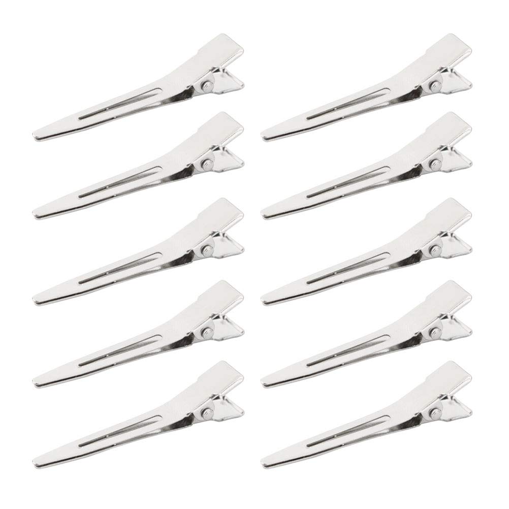 50 Pcs Alligator Curl Clips, Bantoye 1.8 Inch Single Prong Clips Hair Accessories for Hair Styling, Hair Coloring, Silver