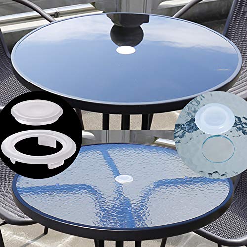 2 PCS Umbrella Cone Wedge and Table Umbrella Hole Ring and Cap Set for Outdoor Patio Umbrella, Umbrella Pole Diameter 1.5 Inch or Smaller (Brown Transparent)