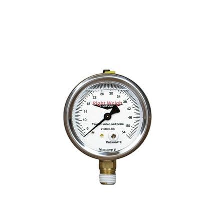 250-30-FF Single-Axle Liquid-Filled Exterior Analog Axle Load Scale - For Single Height Control Valve Air Suspension (Flange Mount)