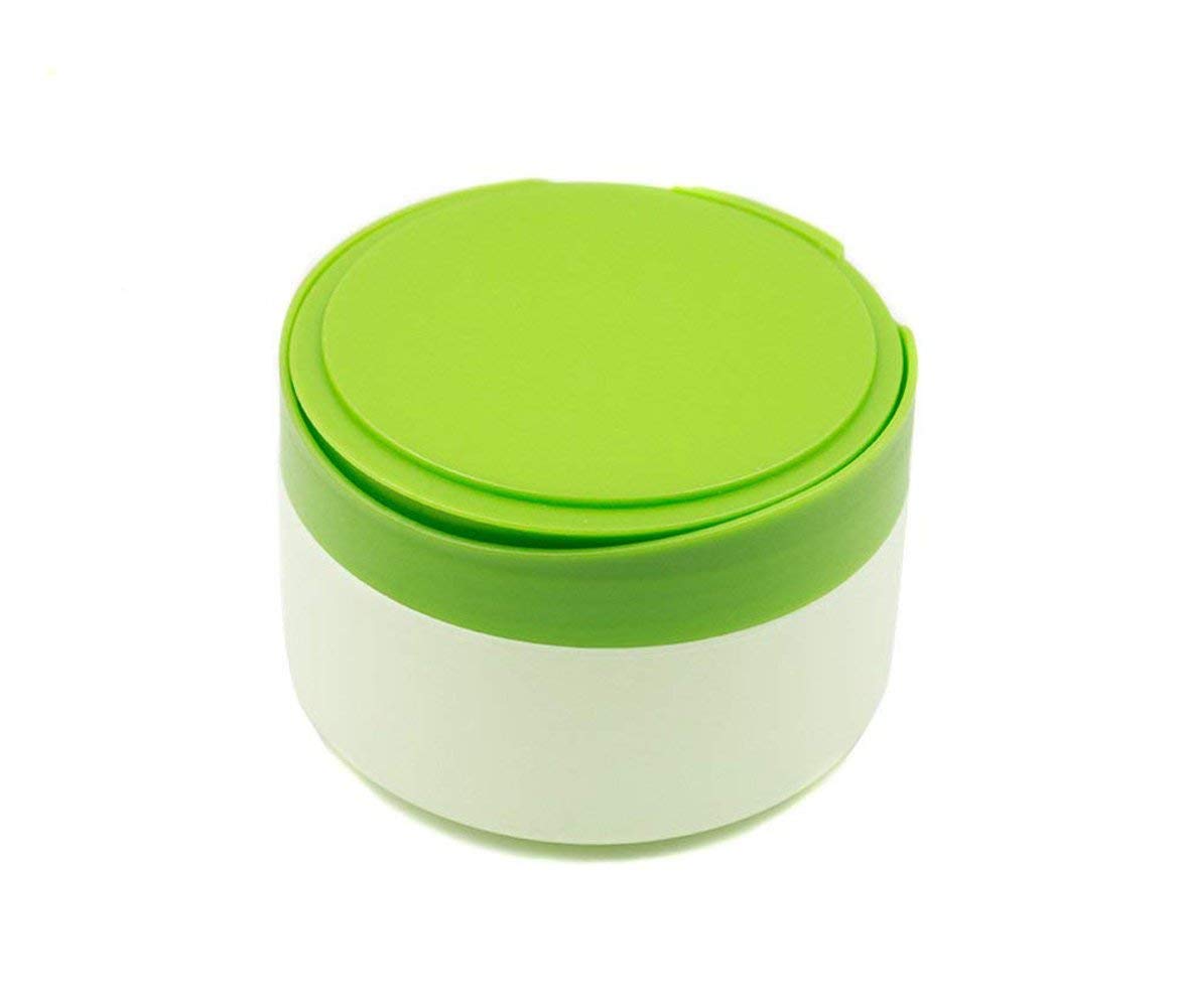 1PC Empty Refillable Green Plastic Baby Skin Care Baby Bath Puff Container Kit Talcum Powder Case Storage Make-up Loose Box Holder Jars with Fluff and Sifter for Home and Travel