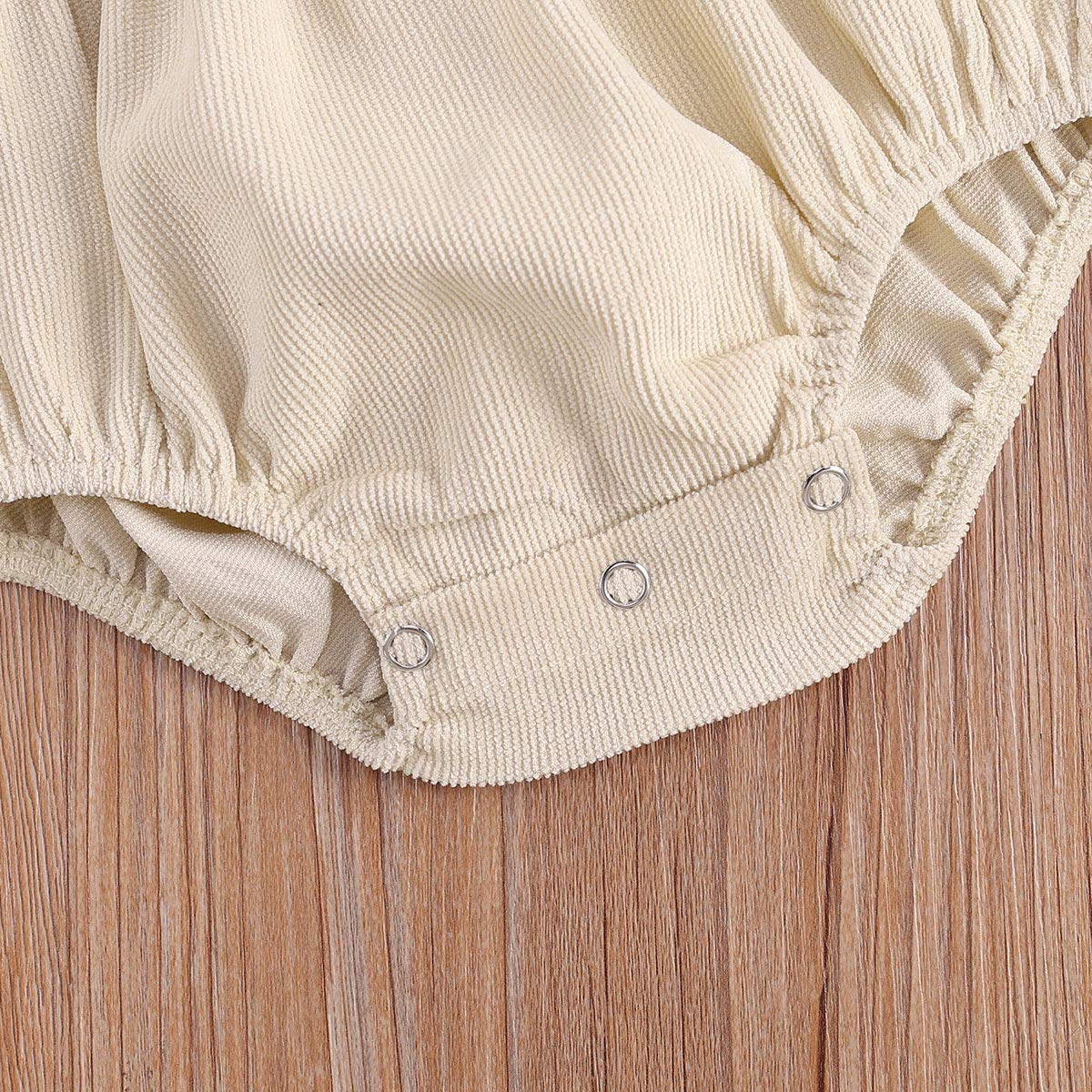 Sasaerucure Infant Baby Girl Clothes Solid Ruffle Long Sleeve Romper Bodysuit Tops One Piece Jumpsuit Fall Winter Outfit (Apricot, 0-3 Months)