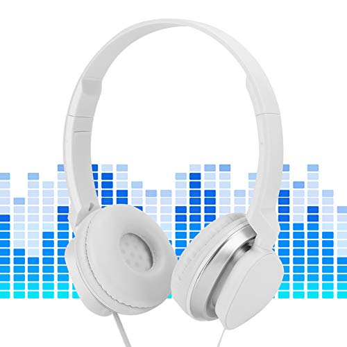 070 Over Ear Headset, Stereo Sound Earphone with Mic, Gaming Overhead Headphone, Stereo Sound Quality Headset,(White)