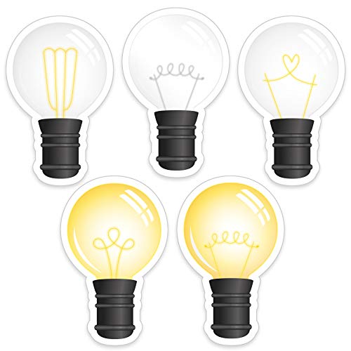 45 Pieces Industrial Chic Light Bulbs Cut-Outs Rustic Colorful Classroom Decor Cutouts with Glue Point Dots for Bulletin Board School Home Birthday Holiday Celebration Farmhouse Party