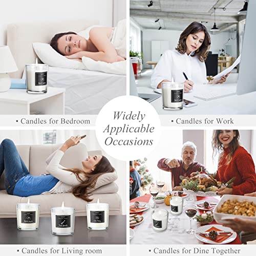 AROMART Scented Candle Set 3 Pack Long Lasting Natural Soy Candles for Home Scented with 8% Essential Oil for Stress Relief Peony, Jasmine, Lavender Candle Aromatherapy Gifts for Women (4.5Oz Each)