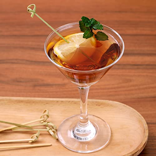 200 PCS Cocktail Picks, 4.7 Inch Toothpicks for Appetizers, Natural Bamboo Knot Skewers, Mini Food Sticks, Fancy Tooth Picks for Drinks,Fruit,Charcuterie,Cocktail Garnish Accessories, Party Supplies