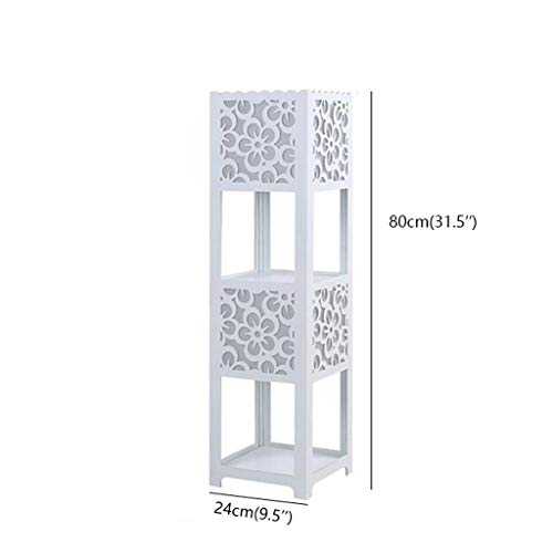 AVEO Floor lamp E27 Floor Lamp Modern Creative Carved Floor Light with Storage Rack Decoration Floor Lamps Bedroom Living Room Bedside Floor Light (Color : White)