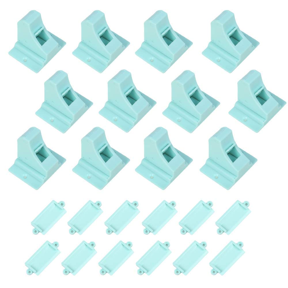 24 Locks + 4 keys - 12 Pack White Magnetic Cabinet Locks Bundle with 12 Pack Blue Magnetic Cabinet Locks