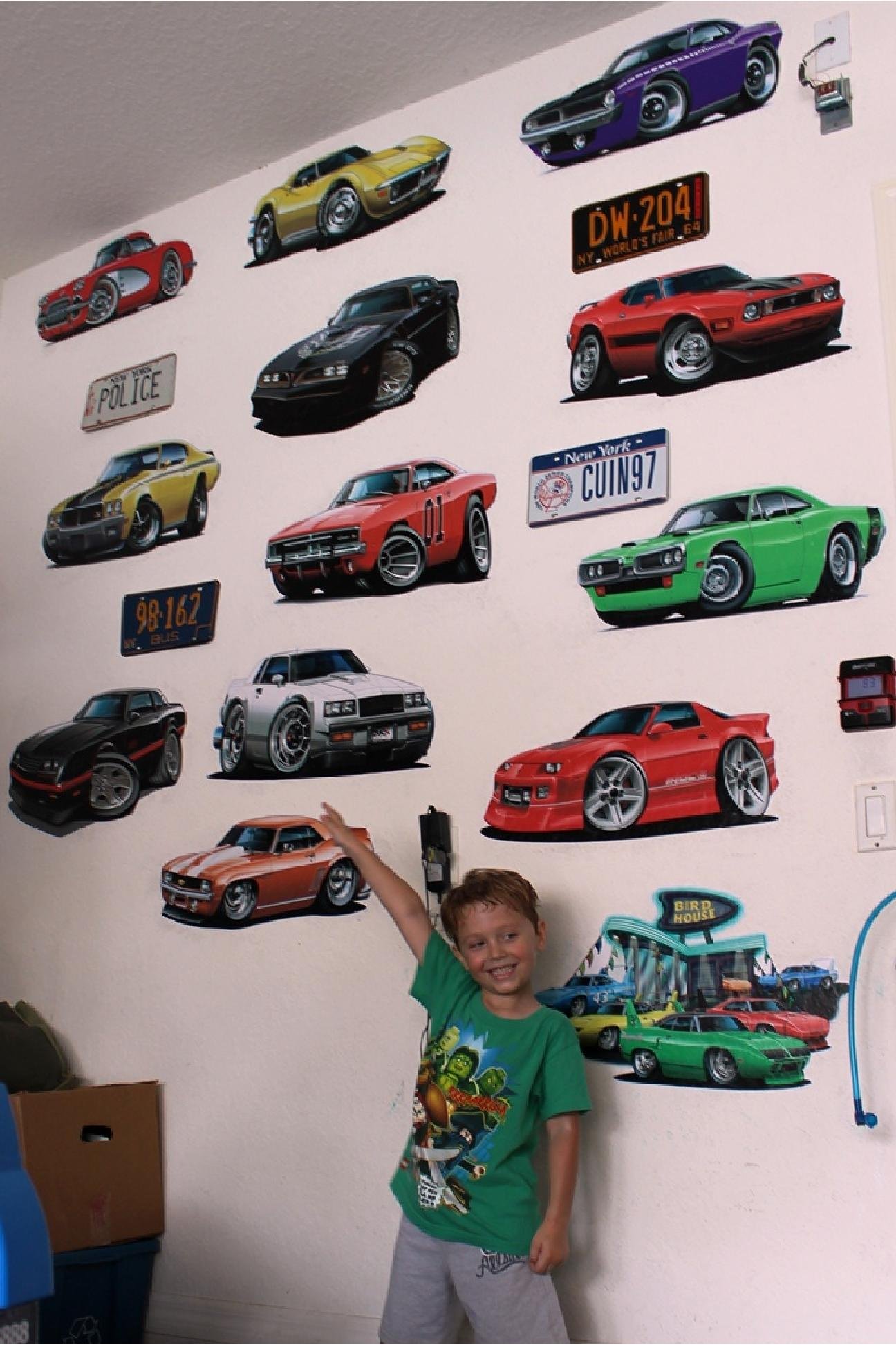 2008 CJ-7 KC Lights Wall Decal Vintage 3D Car Movable Stickers Vinyl Wall Stickers for Kids Room
