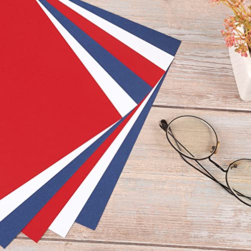 30 sheets Cardstock Paper 8 1/2 x 11 Inches for Fourth Of July Crafts, DIY Cards and Invitations (White/Red/Blue)