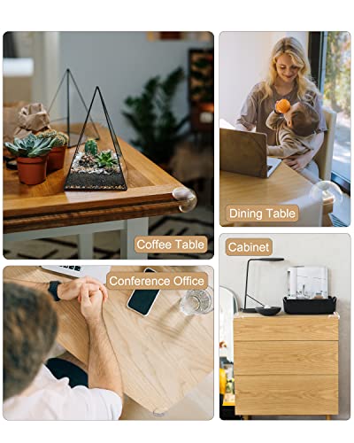 24 Pcs Table Corner Protector Baby Safety, Includes 12 Pcs Thickened L-Shaped Baby Proofing Corner Guards and 12 Pcs Spherical Corner Bumpers for Furniture