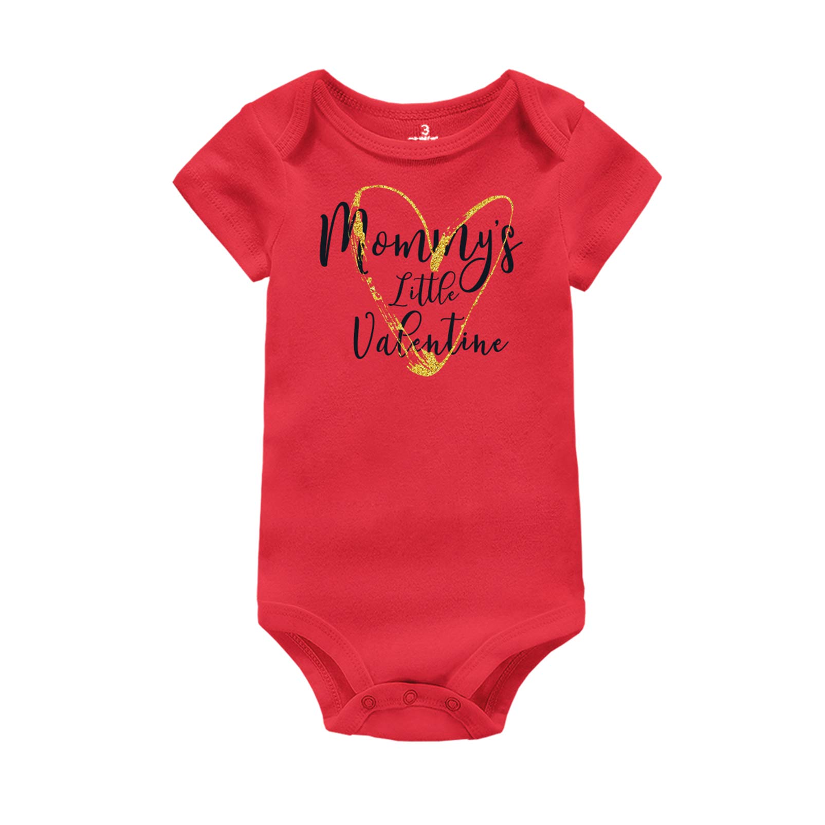 WINZIK Mommy is My Valentine Baby Bodysuit Romper Outfit Newborn Boy Girl 1st Valentine’s Day Outfit Clothing Mother’s Day Gift (3-6 Months, Mommy's Little Valentine-Red&Heart)