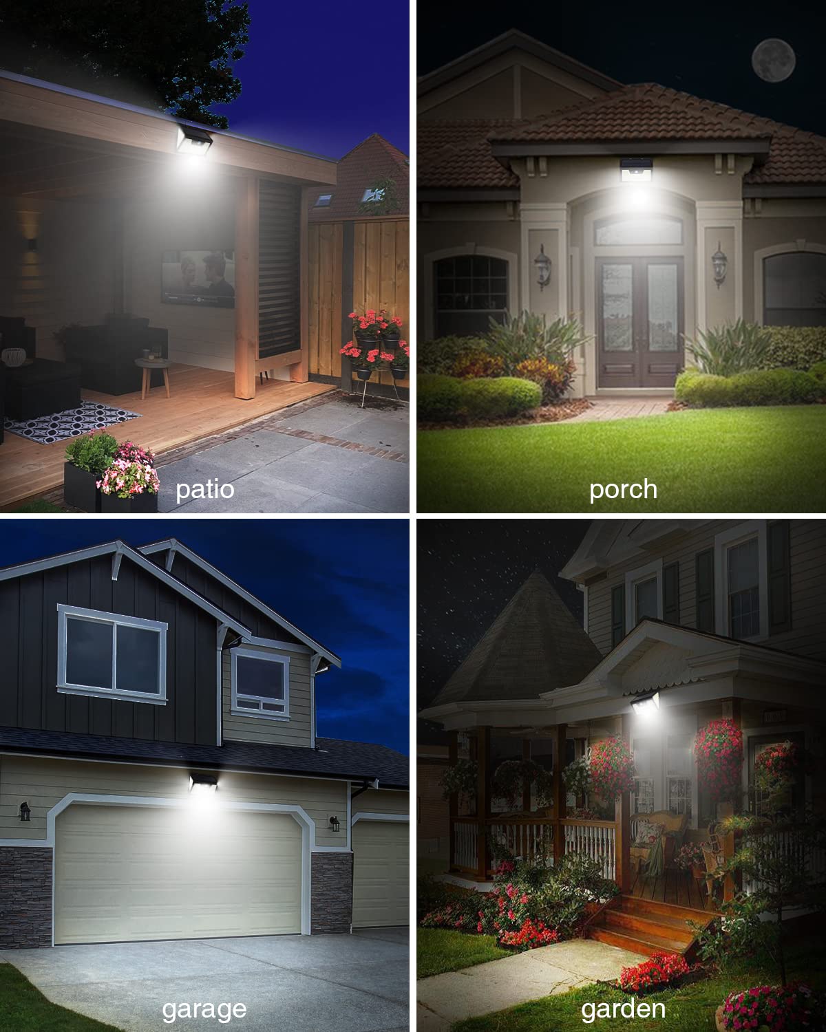 320 LED Solar Outdoor Lights, 4 Pack Solar Motion Lights Outdoor with 3 Lighting Modes, IP65 Waterproof Solar Powered Outdoor Lights, Motion Sensor Outdoor Lights for Garden, Yard, Garage, Patio