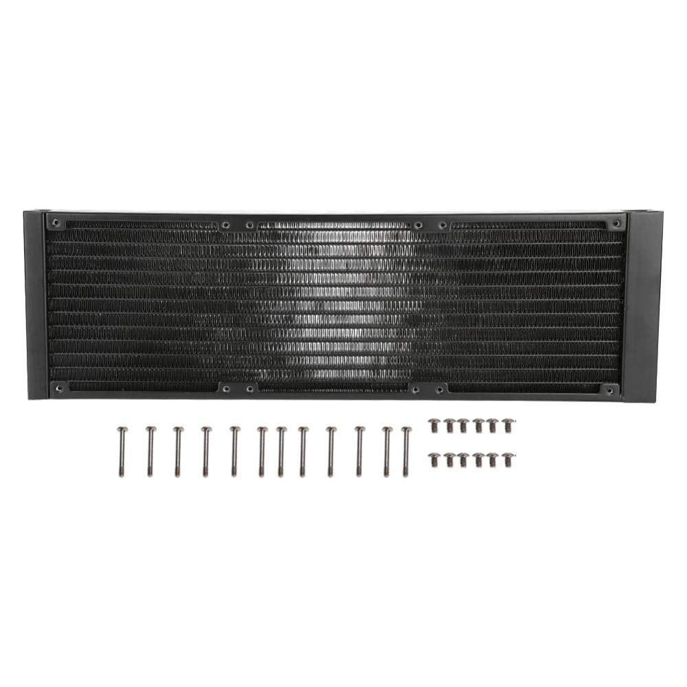 12 Pipe Heat Exchanger Radiator, Liquid Cooler with Water Separator, G1/4Thread Copper Fin Water Cooler Tube for PC CPU Water Cool System Computer(360mm)