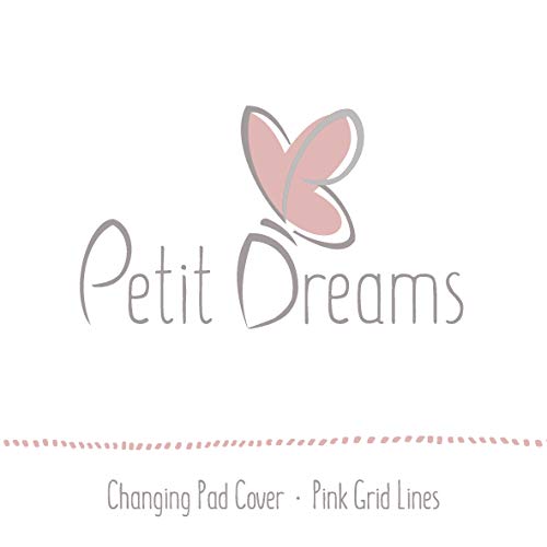 Petit Dreams Changing Pad Cover Jersey Knit Cotton for Baby Girl Doubles As Cradle Sheet, Pink Dotted Stripes