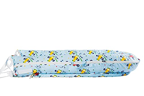 Newborn Lounger Cover for Dock A Tot Covers Only Deluxe Plus Baby Nest Sleep Pod Change Extra Cover 100% Cotton Co Sleeping Replacement Boys (Fits Dockatot Deluxe+) (Blue, Airplane)