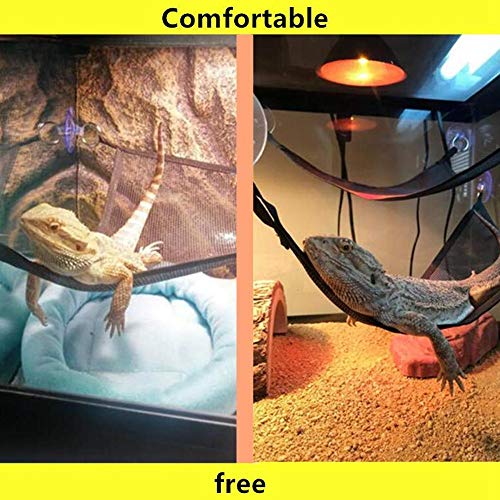 Hamiledyi Bearded Dragon Hammock Reptile Coconut Shell Bendable Jungle Climbing Vine and Leaves with Suction Cup Habitat Decor Accessories for Gecko Snakes Lizards and Chameleon(4Pcs)