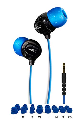 100% Waterproof Stream MP3 Music Player with Bluetooth and Underwater Headphones for Swimming Laps, Watersports, Normal Cord, 8GB – by H2O Audio