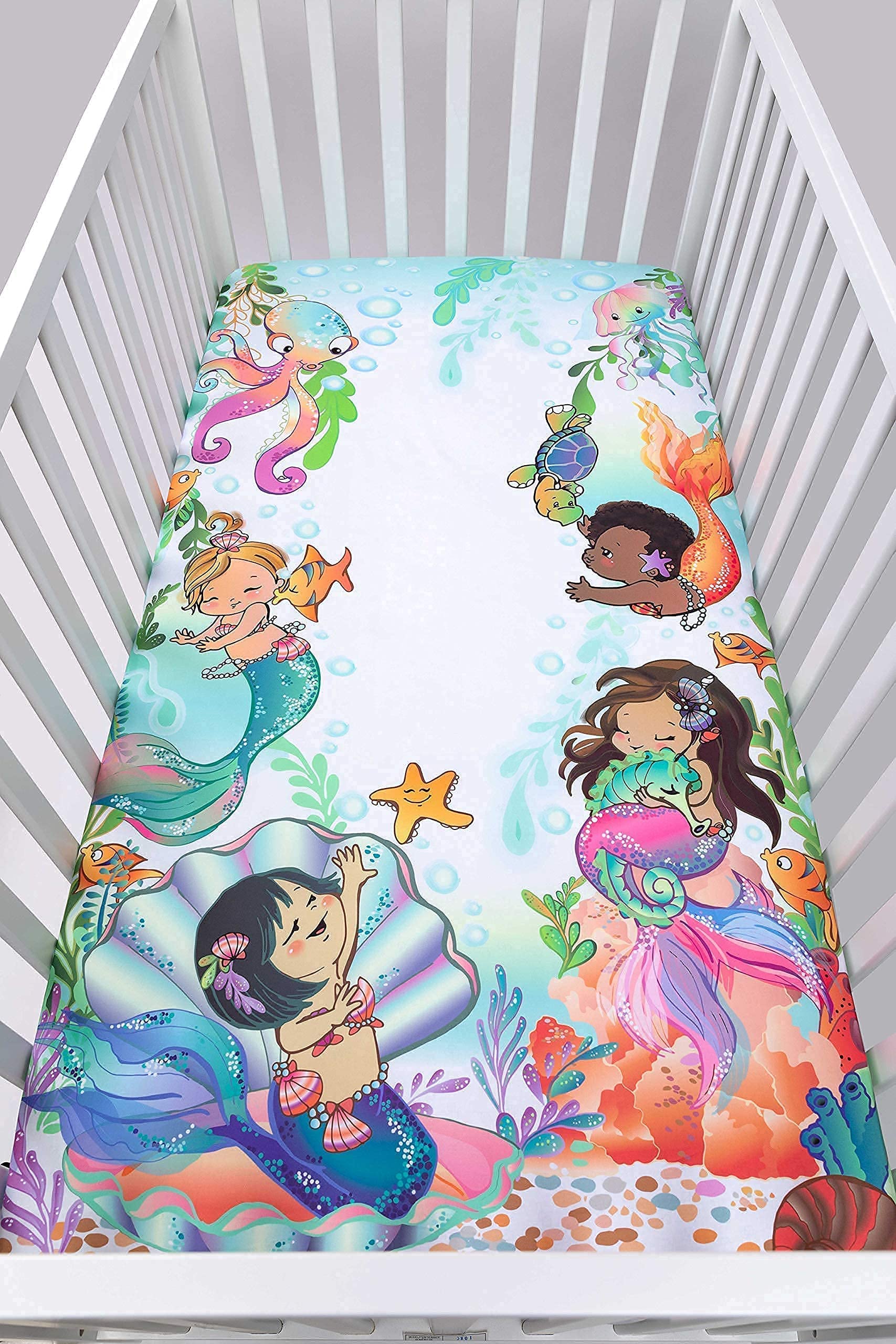 Baby Titi - Mermaid and Fairy Crib Sheets for Girls Bundle