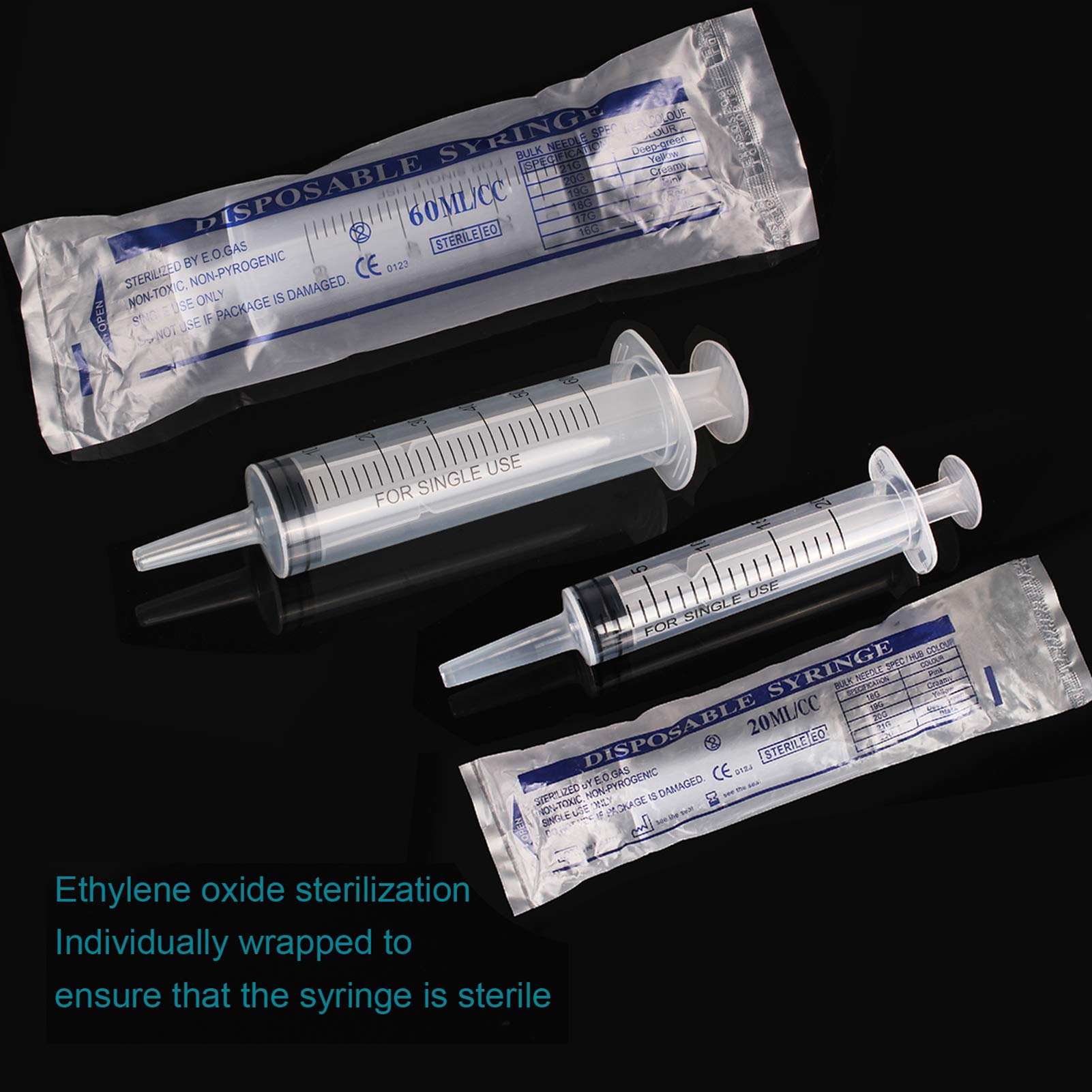 60ml + 20ml Syringe for Liquid set - Syringes without Needle - 20 ml Sterile Packed Plastic Syringe with Dropper for Medicine Student Lab Measuring Liquids and Pet Feeding Oral , Jello Shot ( 6 Pack )