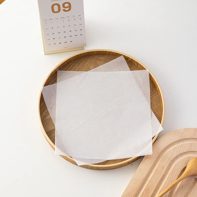 100Pcs Wax Paper Sheets for Food, Basket Liners Food Picnic Paper Sheets Greaseproof Deli Wrapping Sheets, 7 x 7 Inch (Pure white)