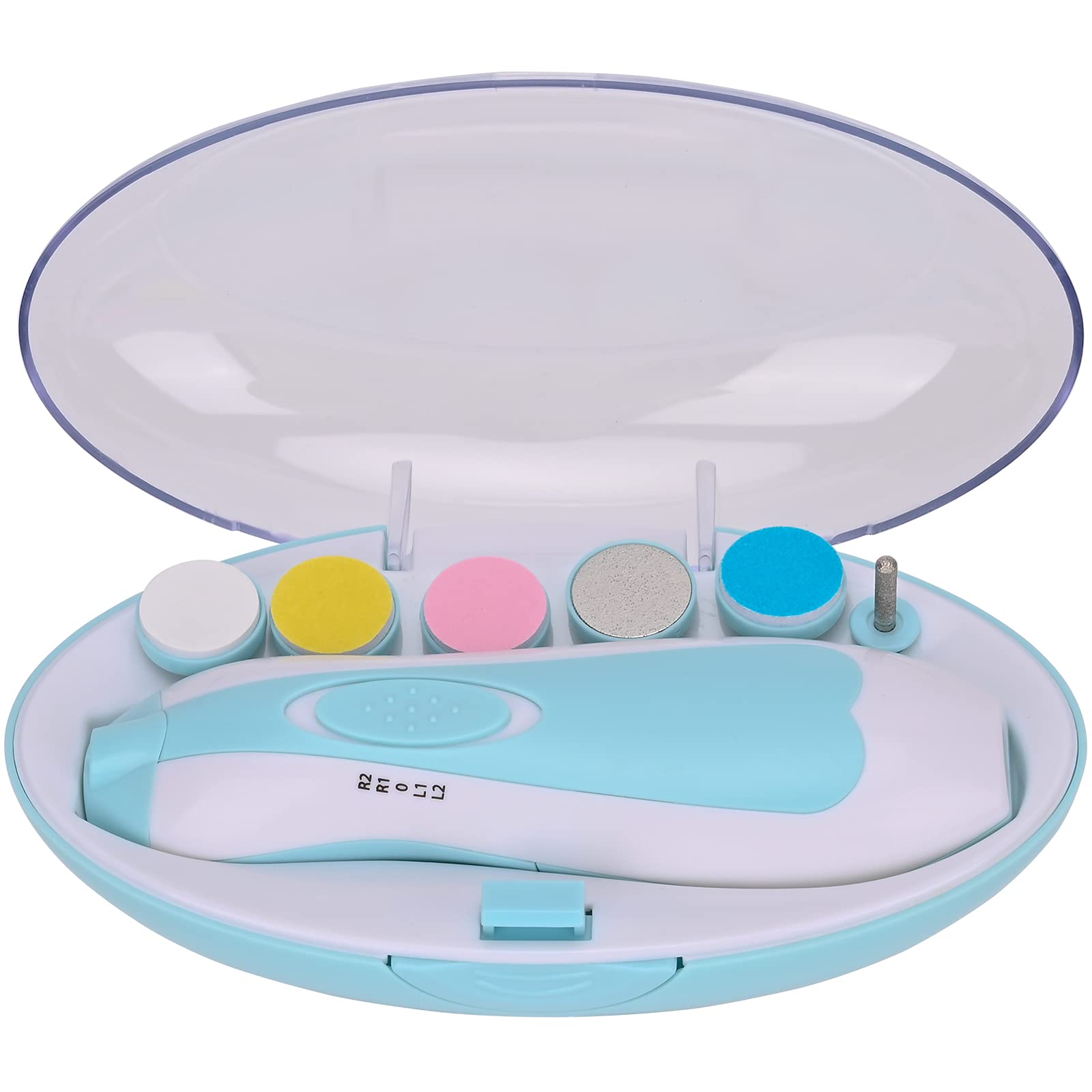 Baby Nail Clipper,Electric Baby Nail Trimmer,Toes Fingernails Care Trimmer with LED Light for Newborn,Kids and Adults(Blue)
