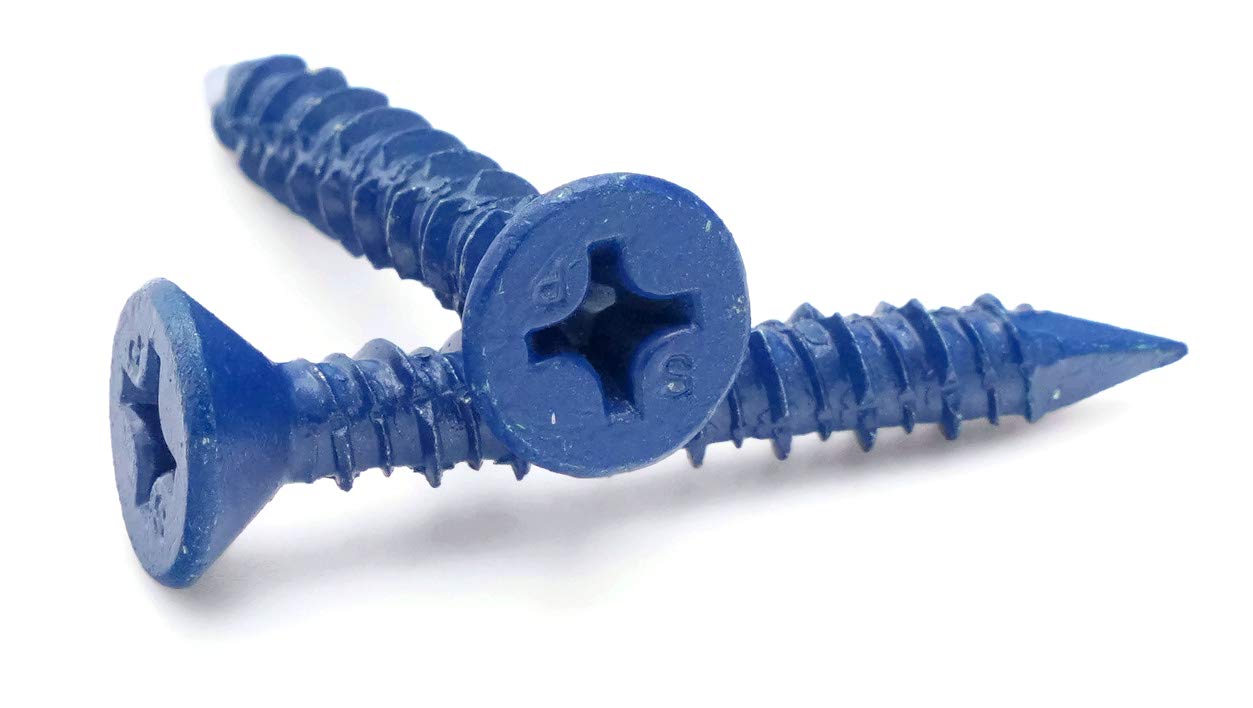 3/16 Tapcon Style Concrete Screws Phillips Flat Head Concrete Screws to Anchor Masonry, Block & Brick 3/16" x 2-3/4" Qty 100