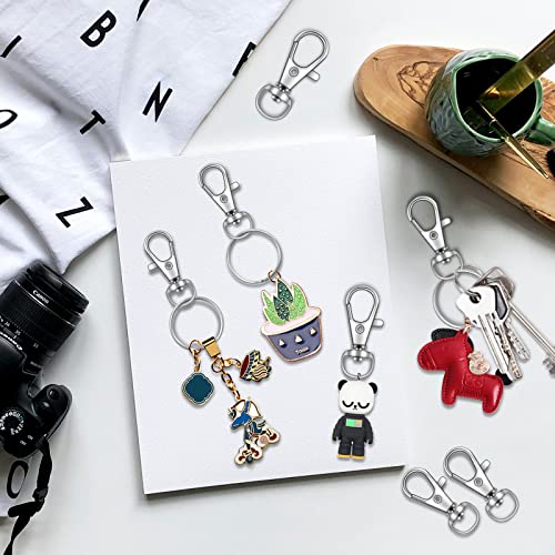 104PCS Swivel Snap Hooks with Key Rings, Metal Lobster Claw Clasp, Keychain Rings for Crafts 1.25inch/32mm